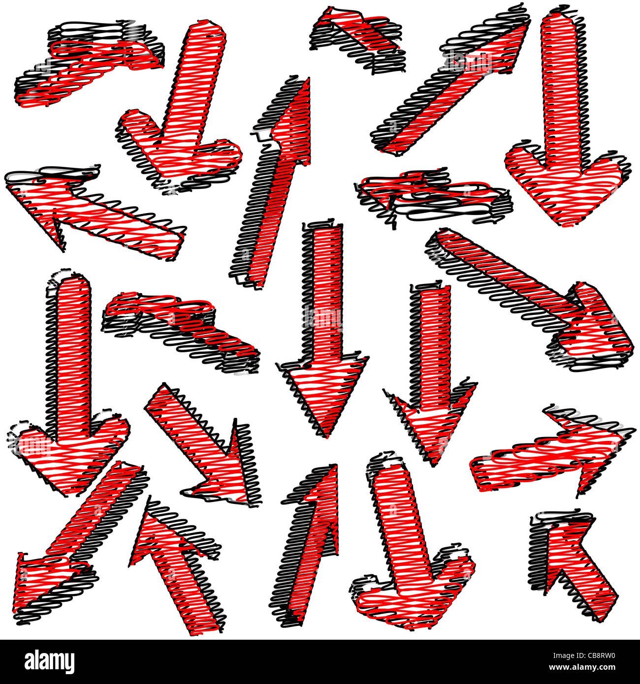 Vector set of red arrows Stock Photo - Alamy