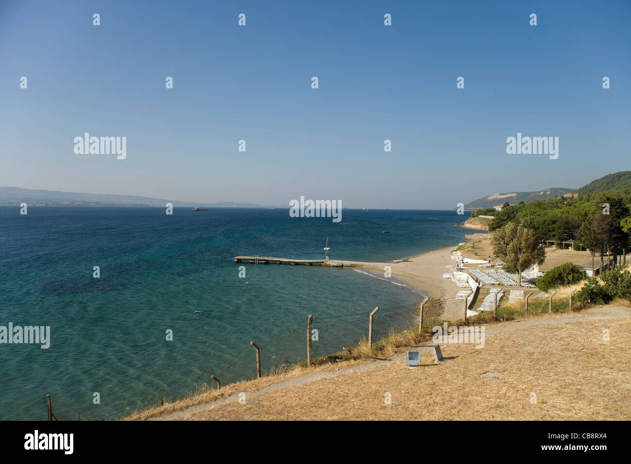 View of the Dardanelles looking over to Asia from the Kilid Bahr Fort ...