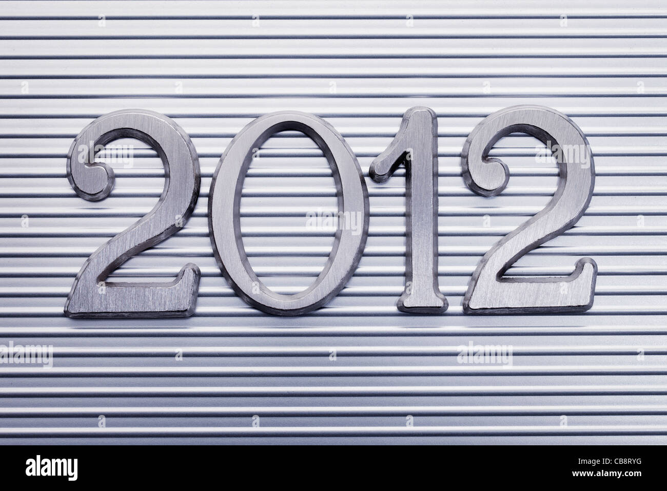 Number 2012 in small metallic letters Stock Photo - Alamy