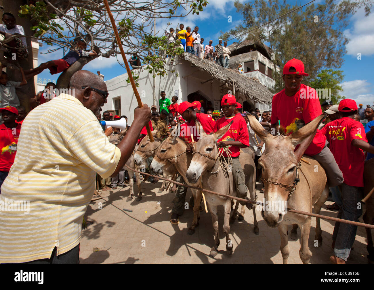 Donkeys race during Maulidi festival in Lamu Kenya Stock Photo - Alamy