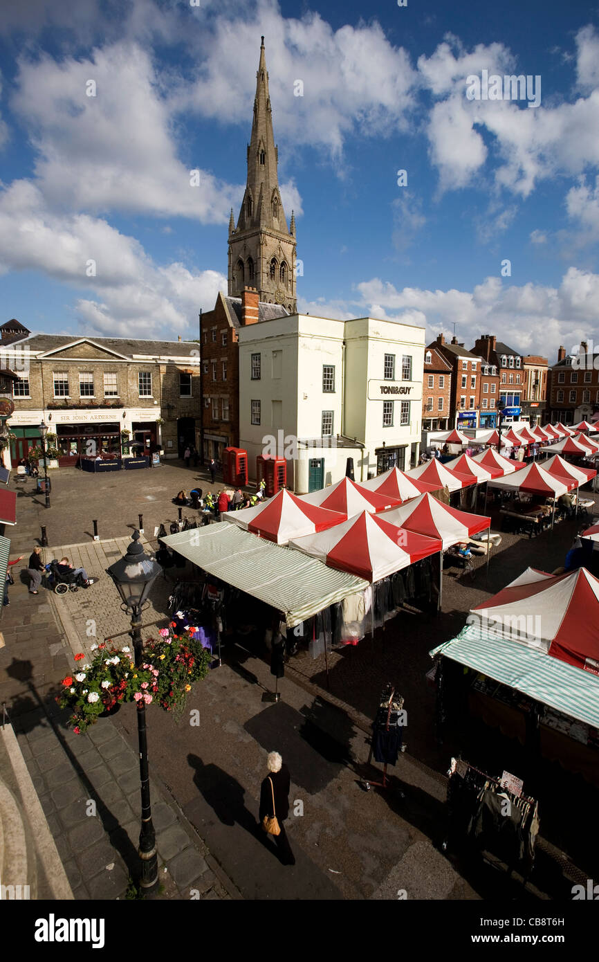 Newark-on-Trent Nottinghamshire Market Square in Summer with People ...