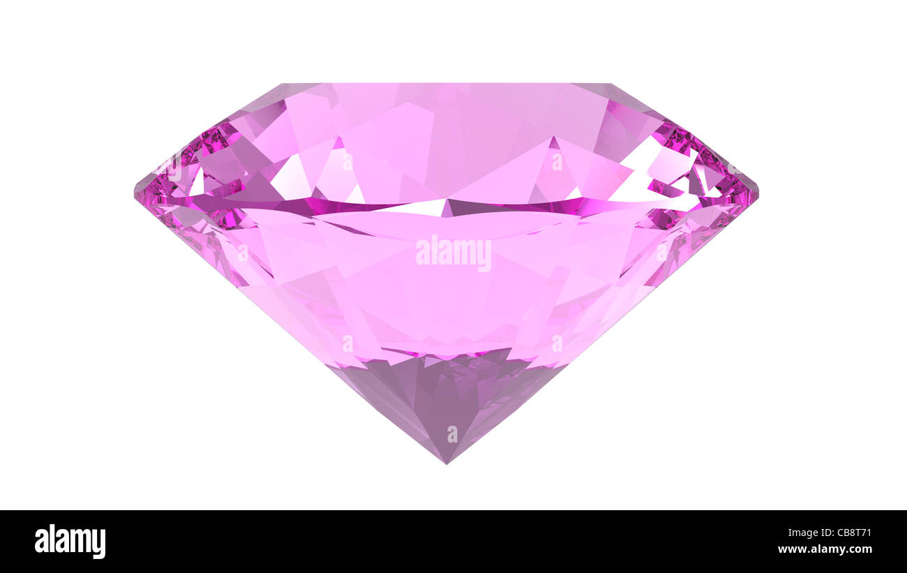 Rose quartz jewel isolated on white background, 3d render Stock Photo ...