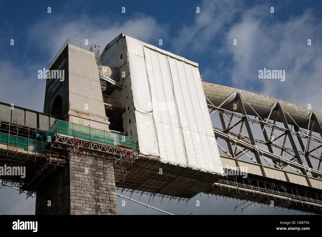 One of the uprights on the Royal Albert Bridge, Saltash, during it's ...