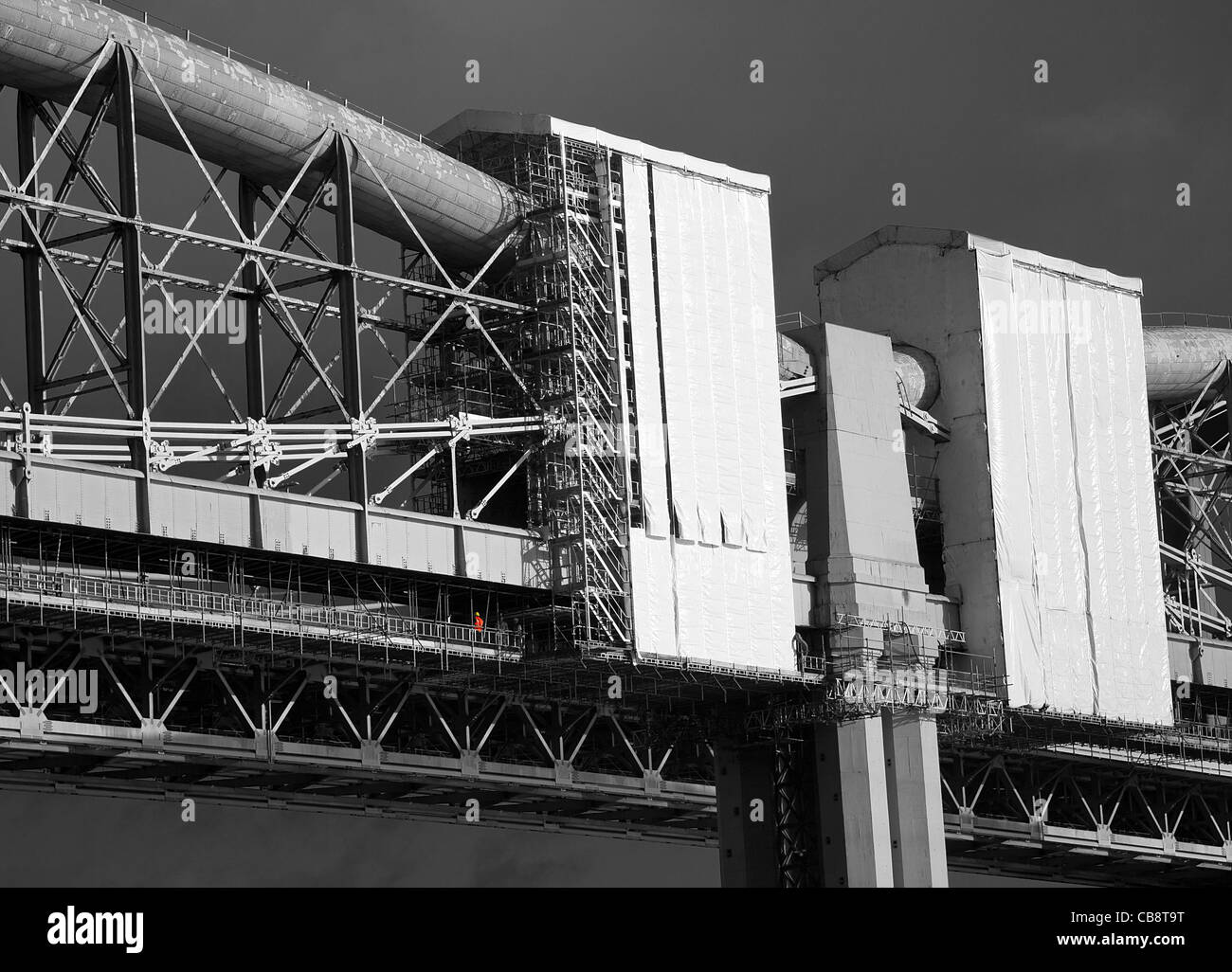 The Royal Albert Bridge at Saltash under conservation Stock Photo - Alamy