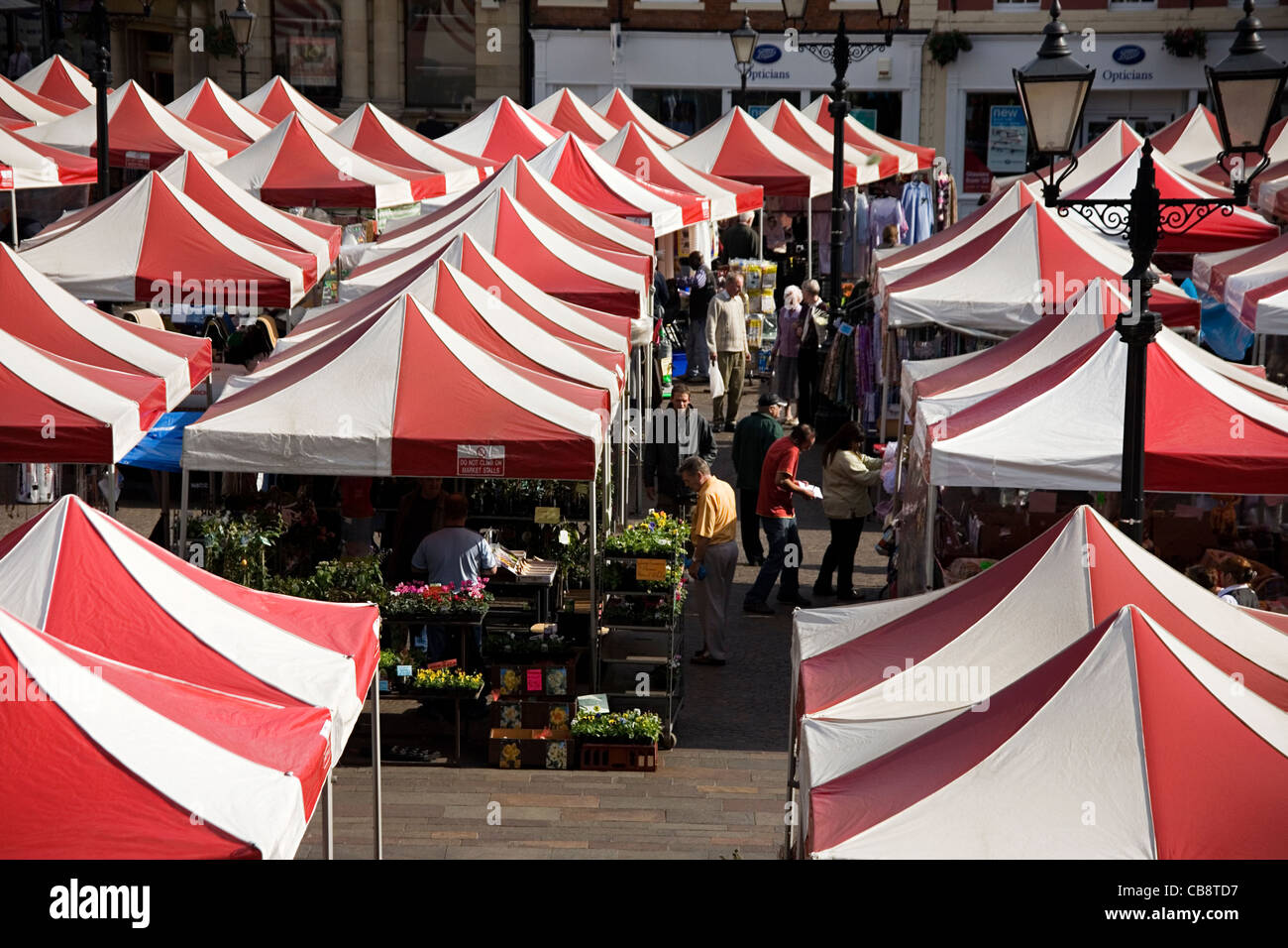 Newark-on-Trent Market Town, Market Square with People Shopping taken ...