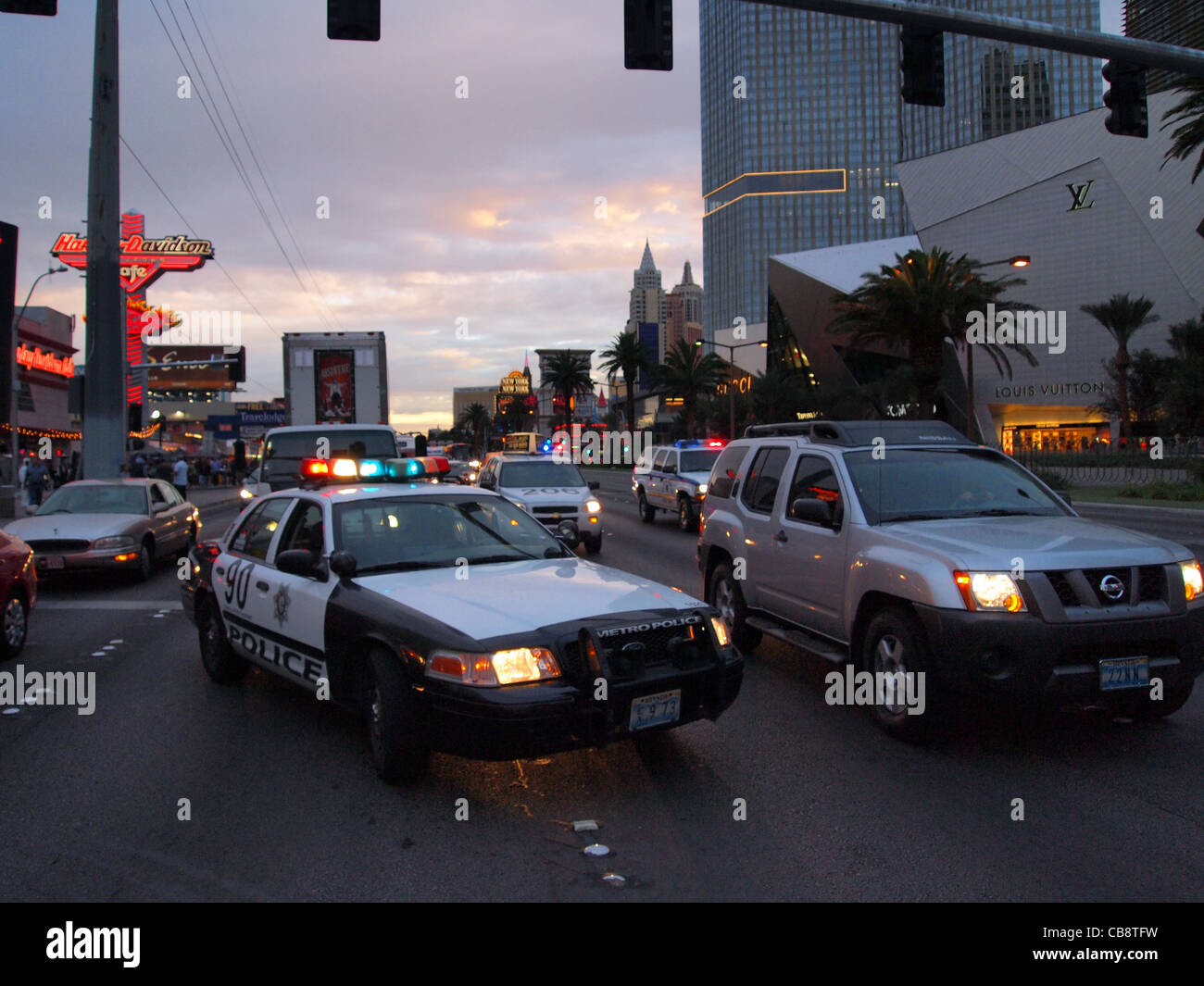 Police road block Stock Photo - Alamy