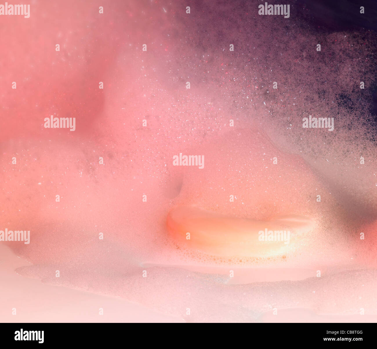 symbolic washing and cleaning background with a piece of bar soap and ...