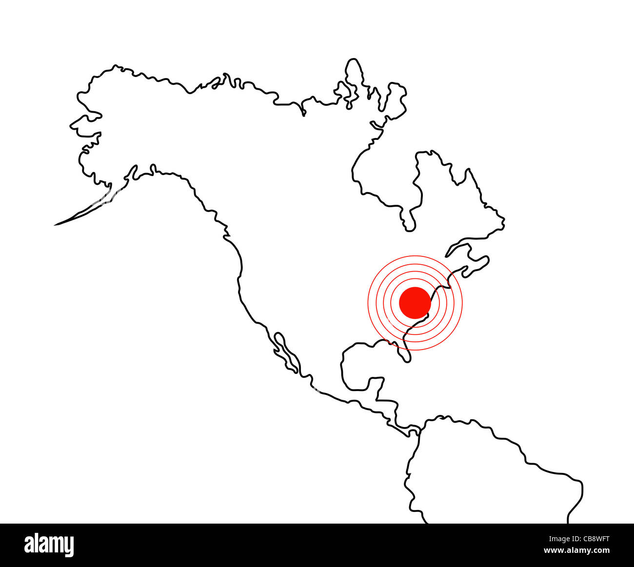 Earthquake map Cut Out Stock Images & Pictures - Alamy