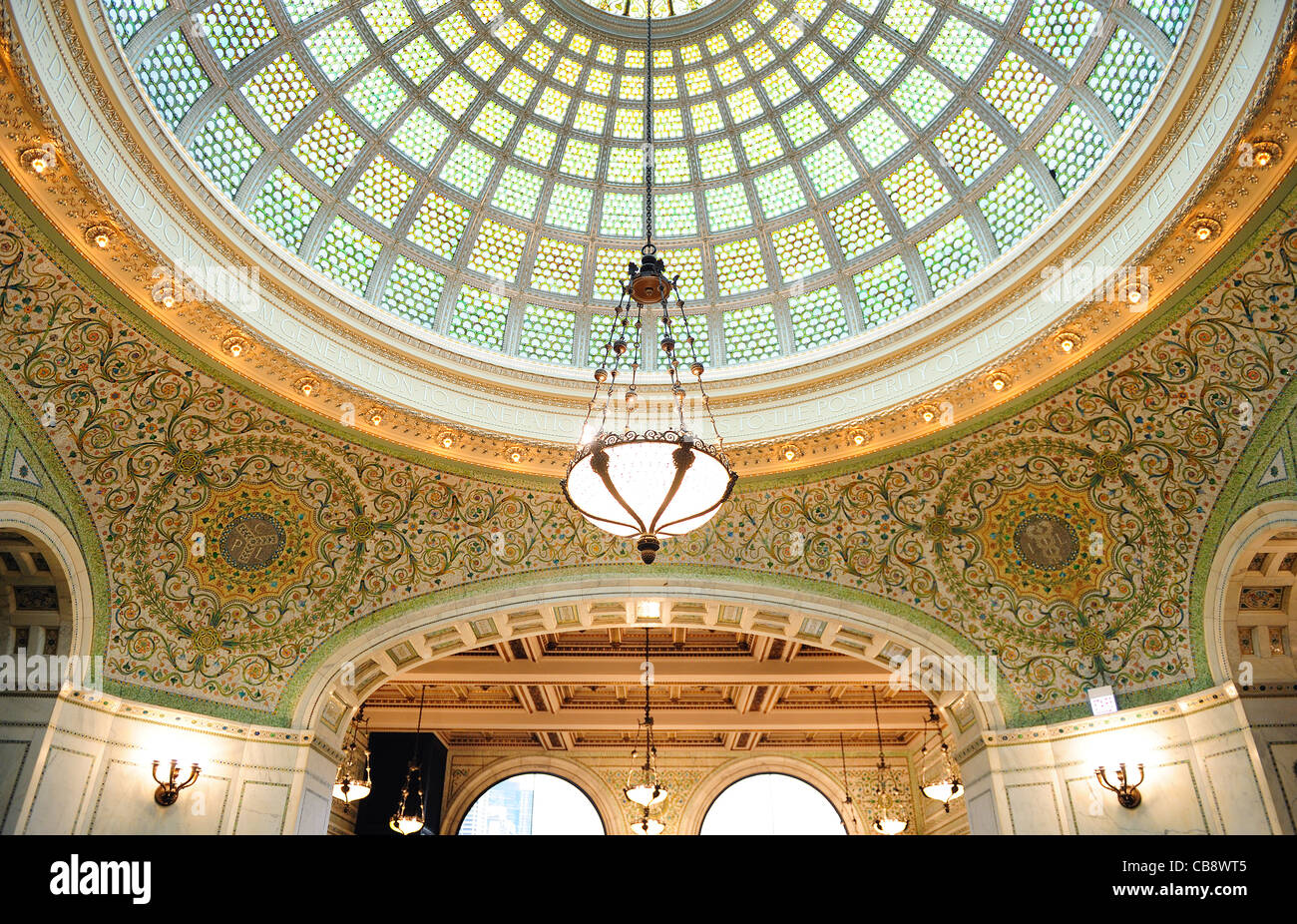 Chicago Cultural Center interior view Stock Photo - Alamy