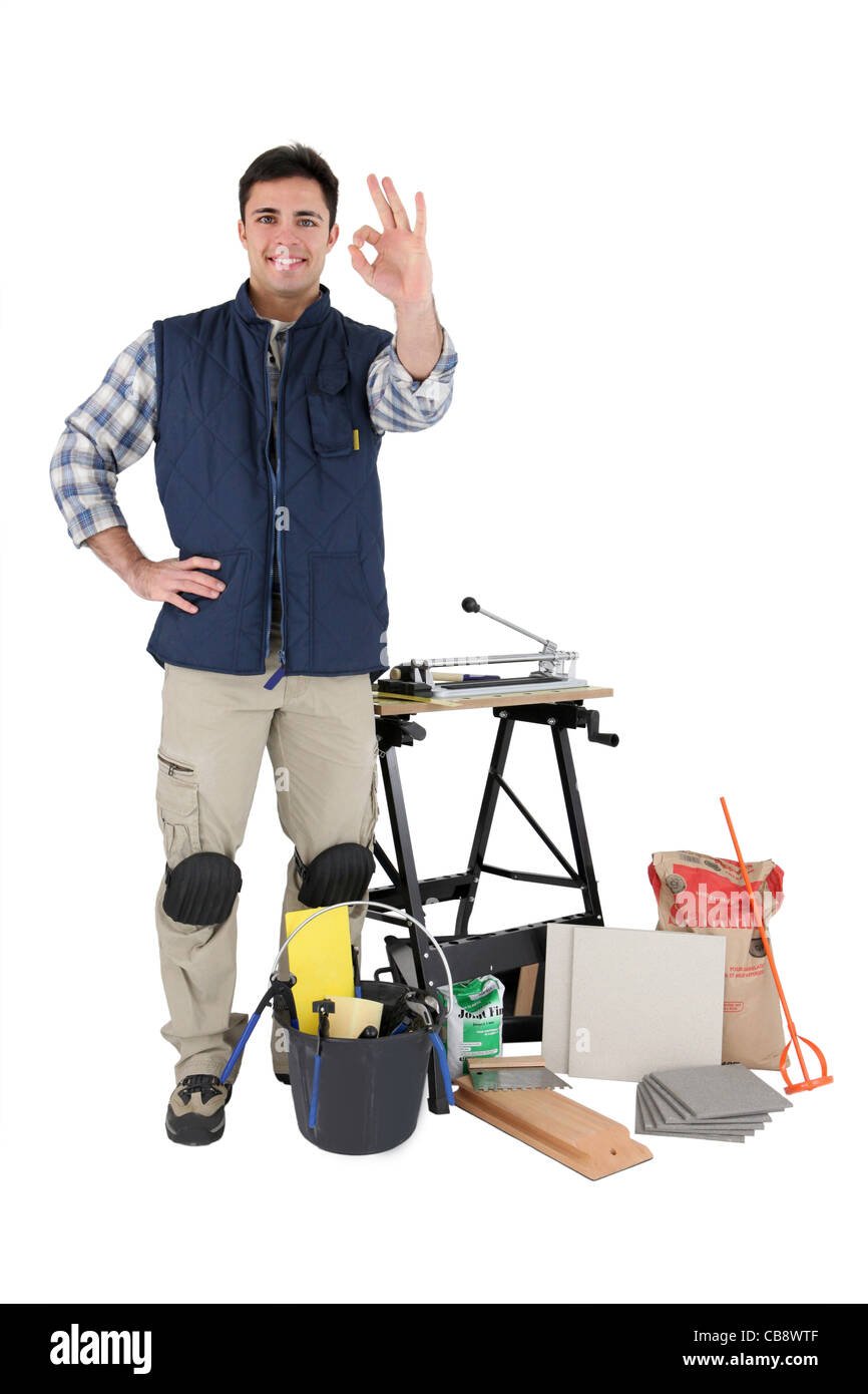 Professional Tiler Cut Out Stock Images & Pictures - Alamy