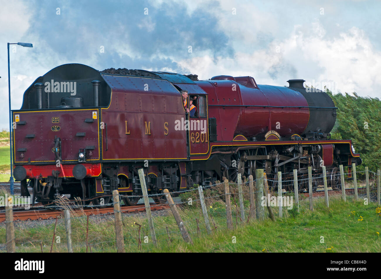 Princess Elizabeth 6201 LMS steam engine on the triangle at Valley ...
