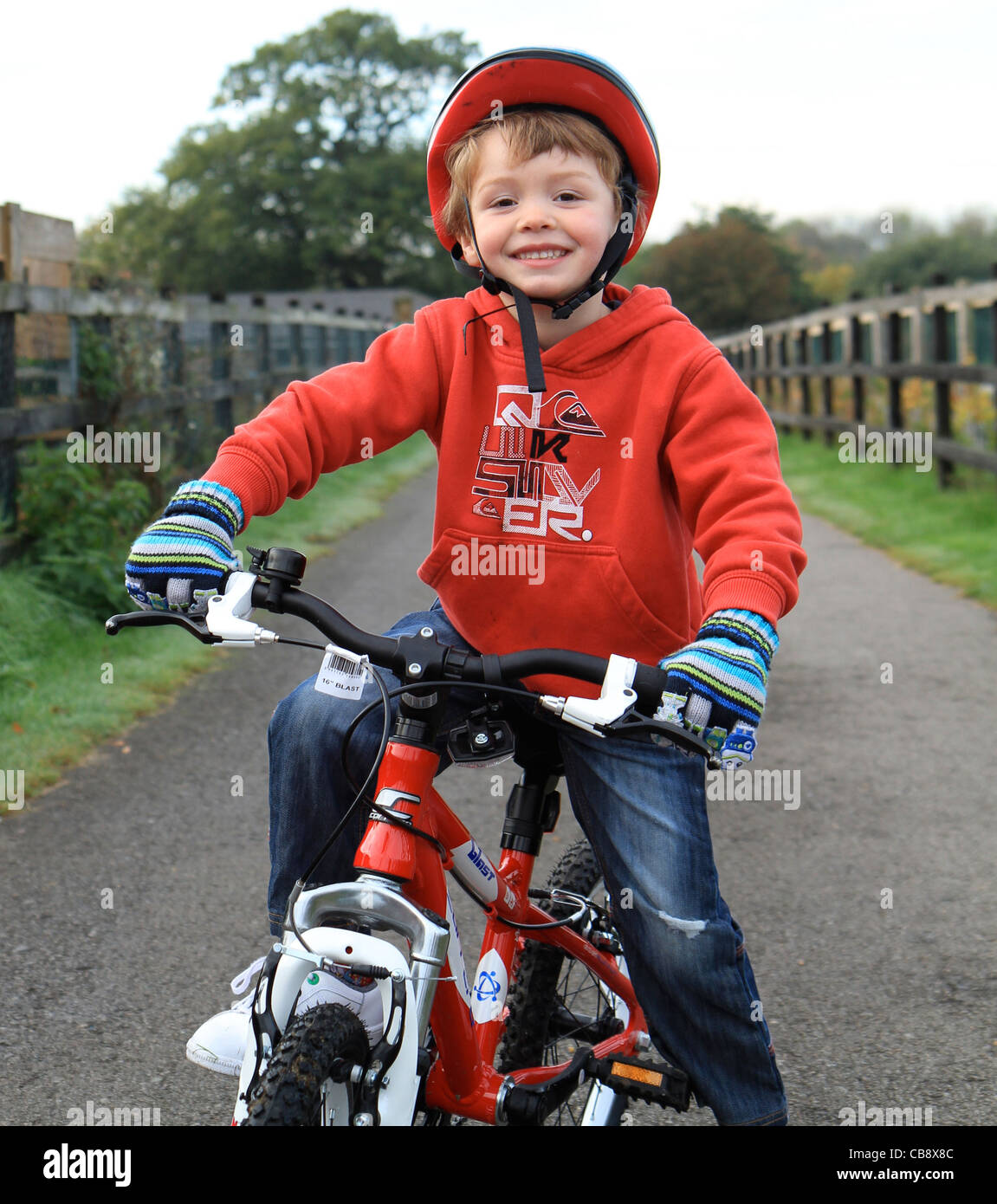 Young Boy on his first Bike Stock Photo - Alamy