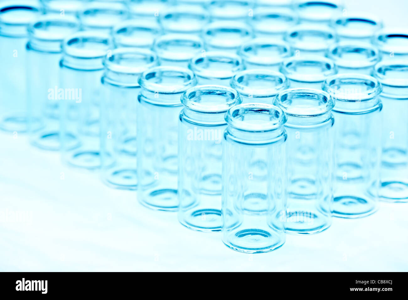 Laboratory glass test tubes for an experiment in a science research lab ...