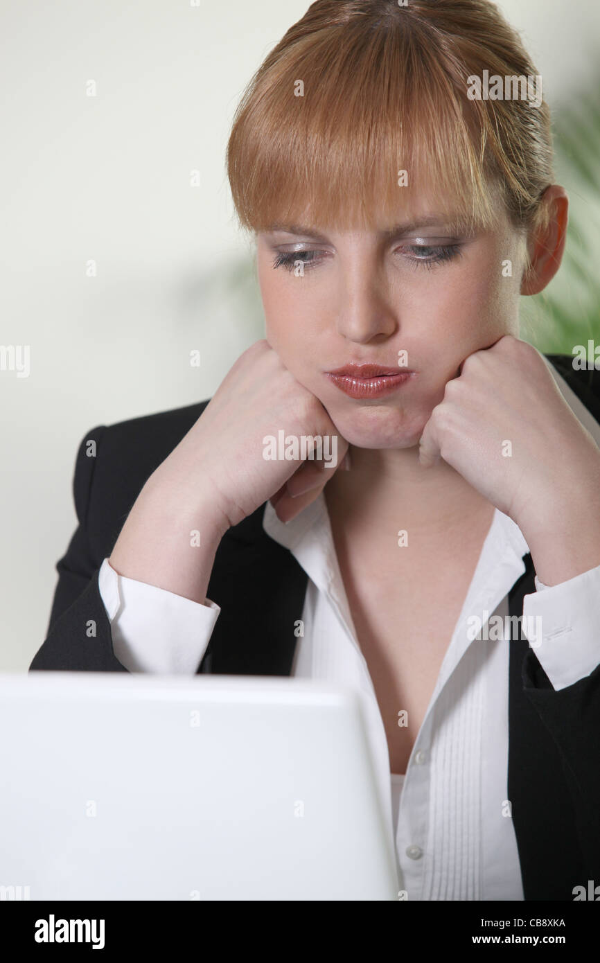Woman exasperated laptop hi-res stock photography and images - Alamy