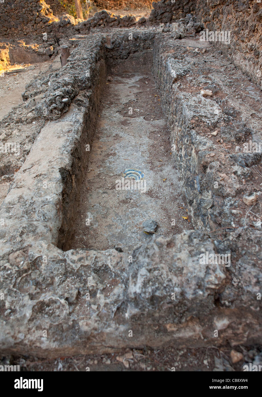 Takwa Ruins Ablution Pool, Mosque, Manda Island, Lamu Kenya Stock Photo ...
