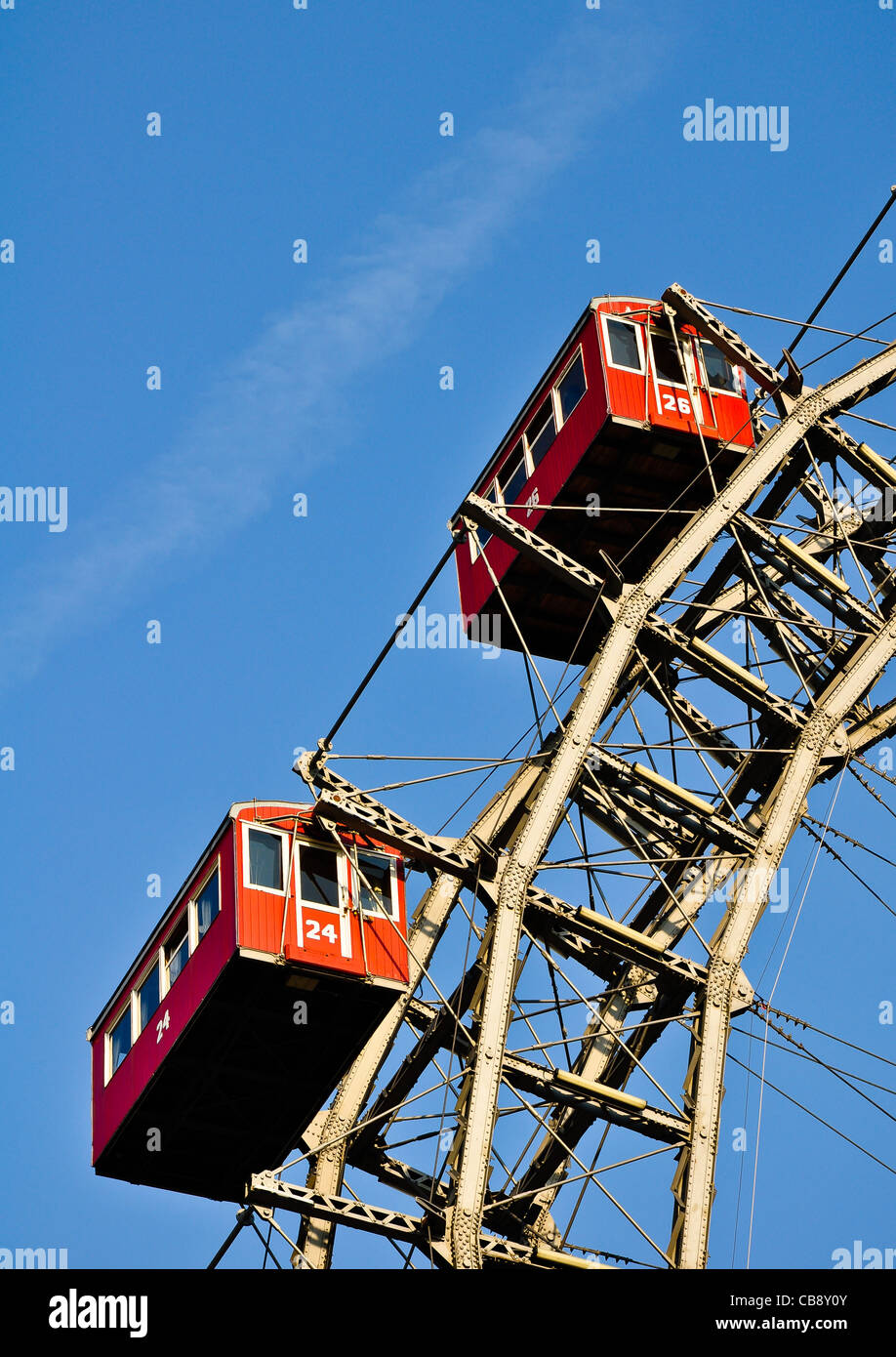 details of vienna's giant ferris wheel, the "riesenrad Stock Photo - Alamy