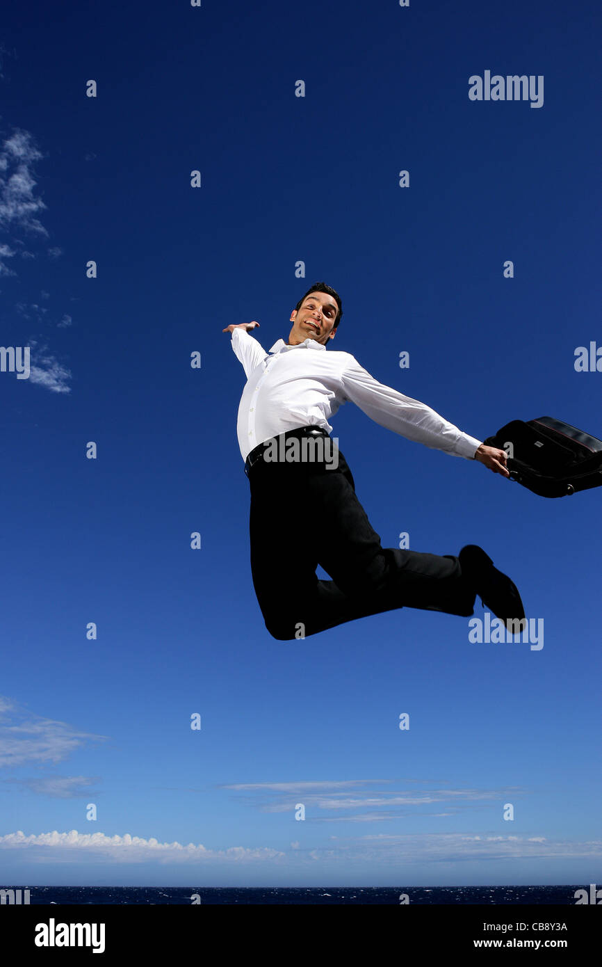 Joyful crazy businessman jumping hi-res stock photography and images ...