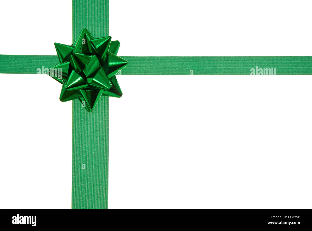 Green gift ribbon on Cut Out Stock Images & Pictures - Alamy