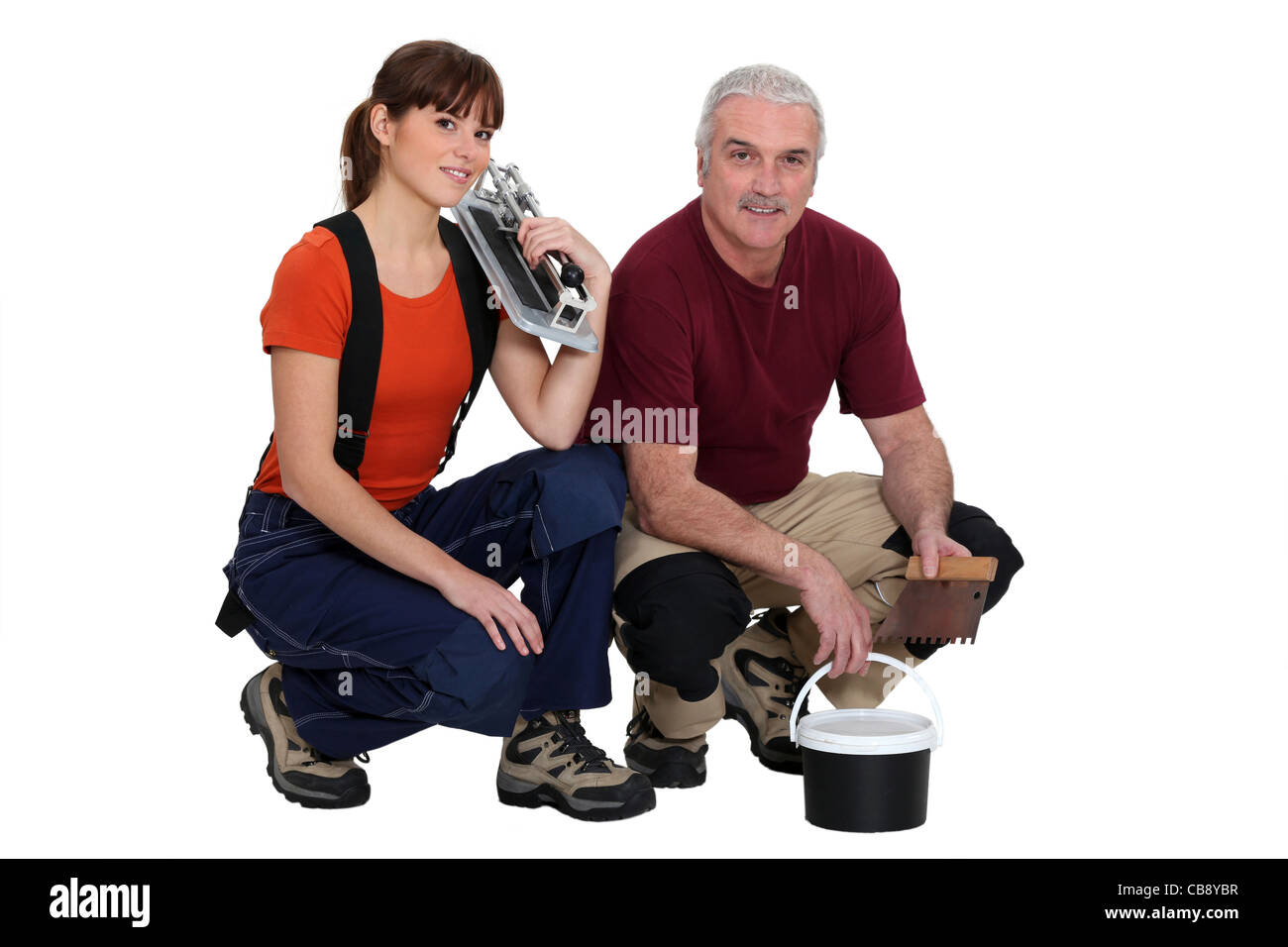 A team of tile fitters Stock Photo - Alamy