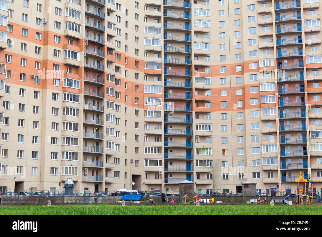 Yard of high-rise buildings in Saint-Petersburg, Russia Stock Photo - Alamy
