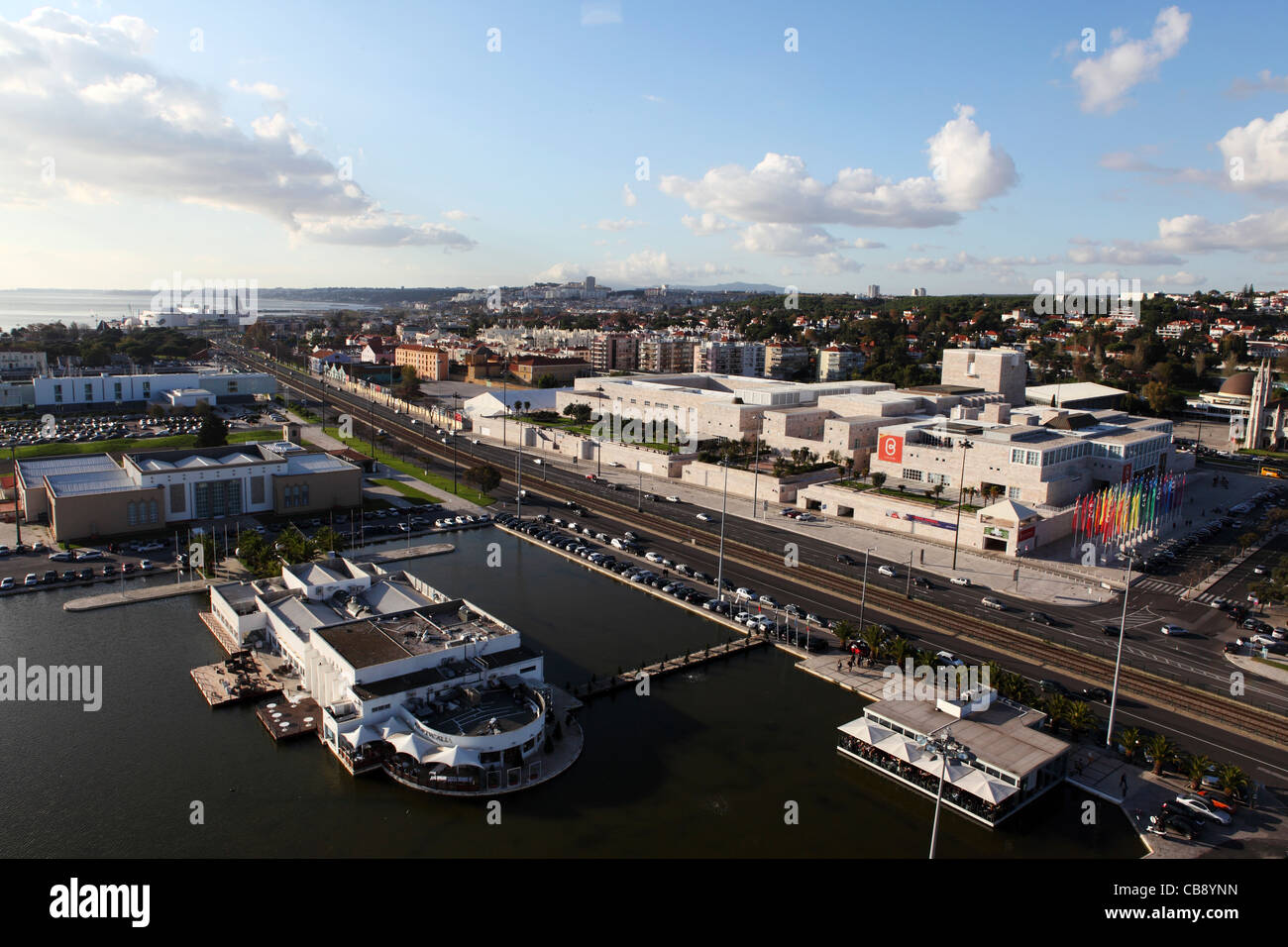 An elevated view of the Belem district in Lisbon, Portugal Stock Photo ...