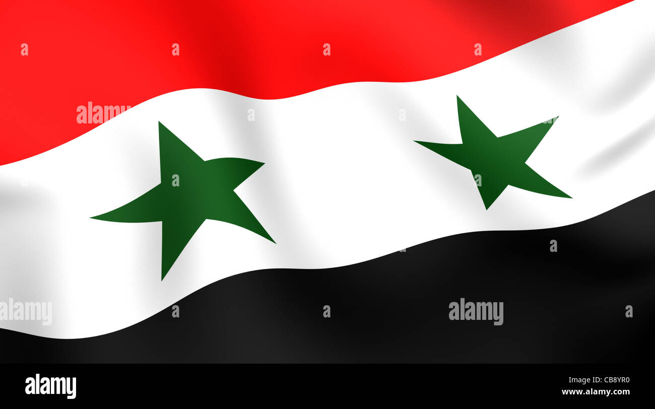 Flag of Syria. Close up. Front view Stock Photo - Alamy