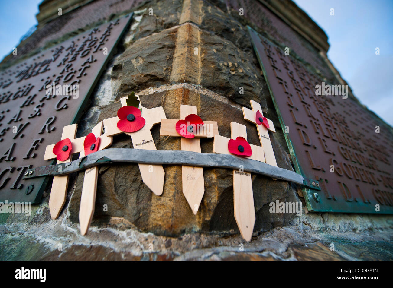 Small Wooden Cross At War Memorial High Resolution Stock Photography ...