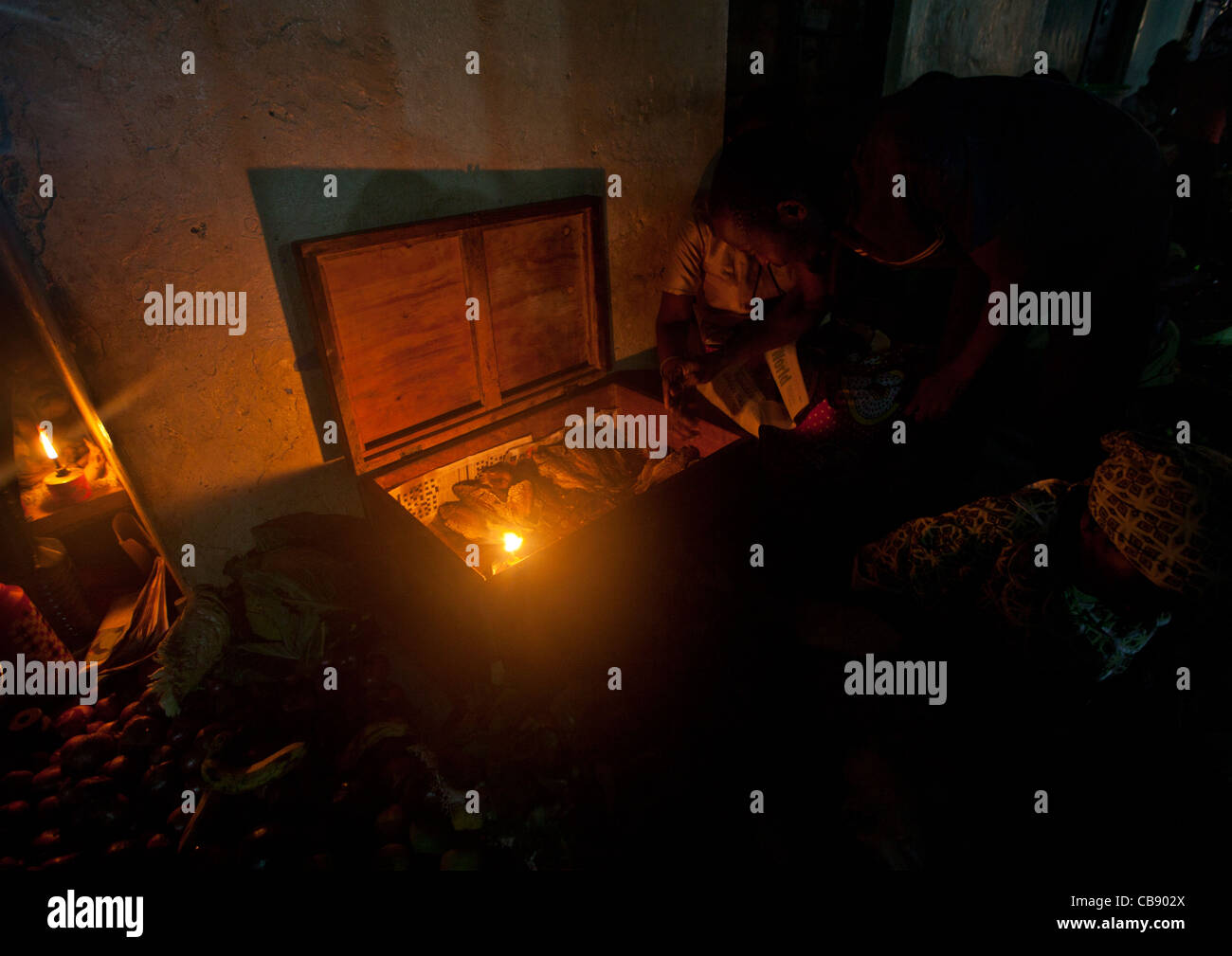 Dried Fish In Chest At Night, Lamu, Kenya Stock Photo - Alamy