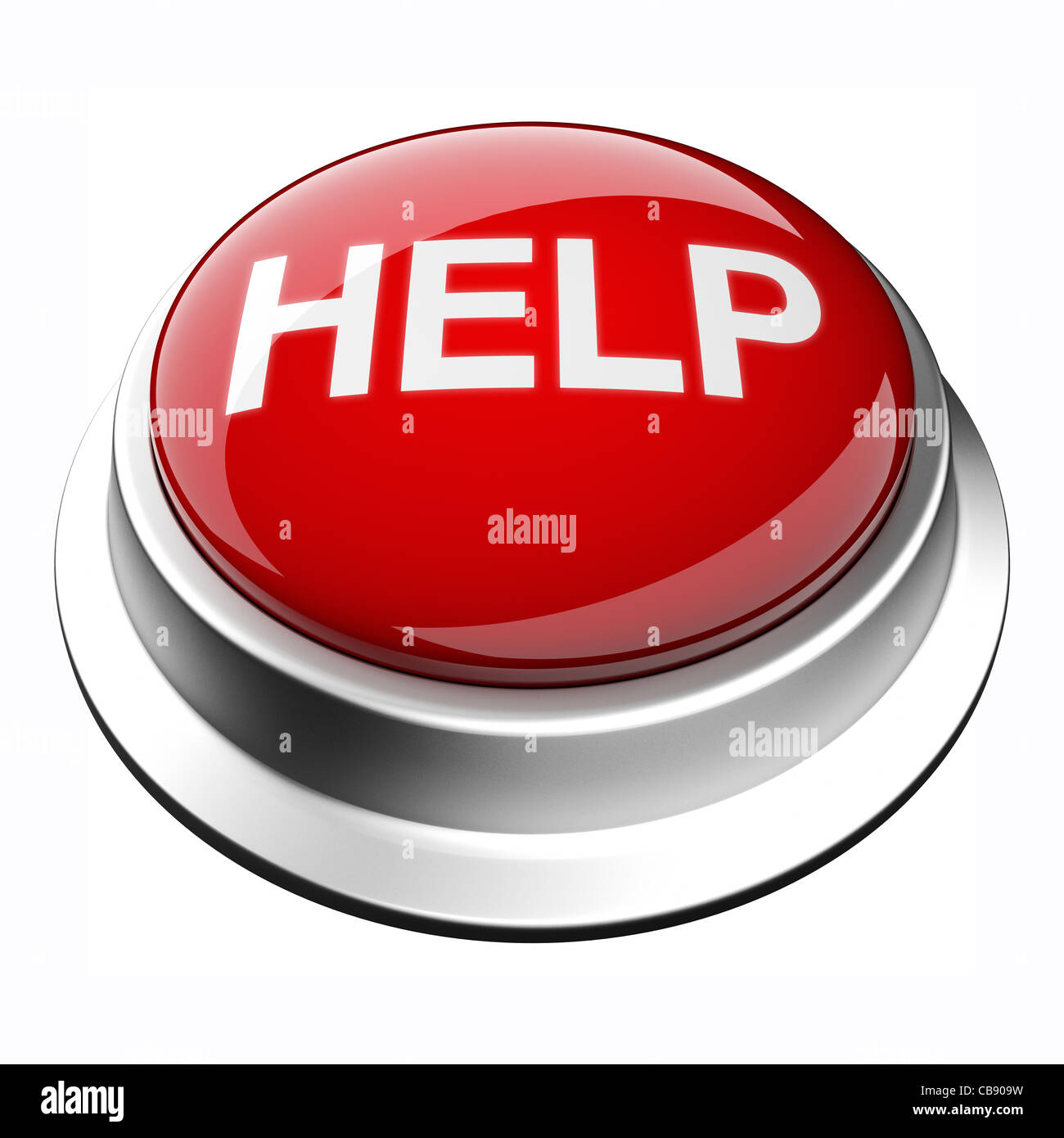 glossy 3D help button in brushed metal frame Stock Photo - Alamy