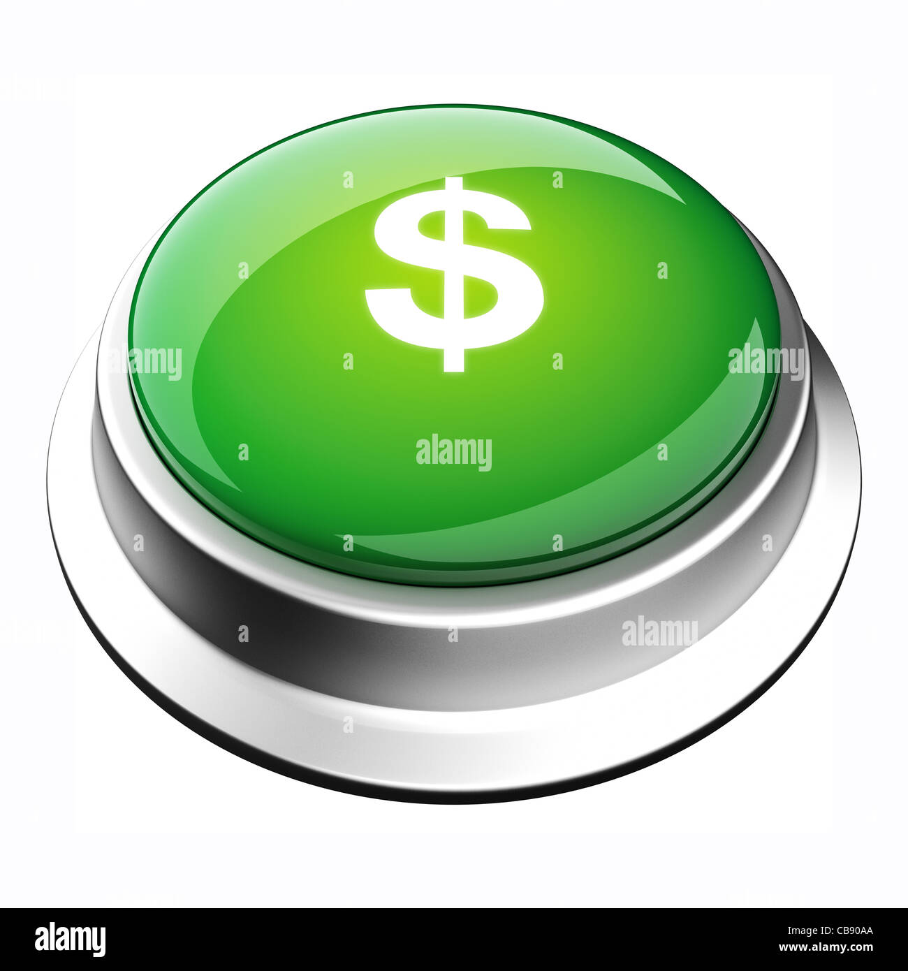 glossy 3D money button in brushed metal frame Stock Photo - Alamy