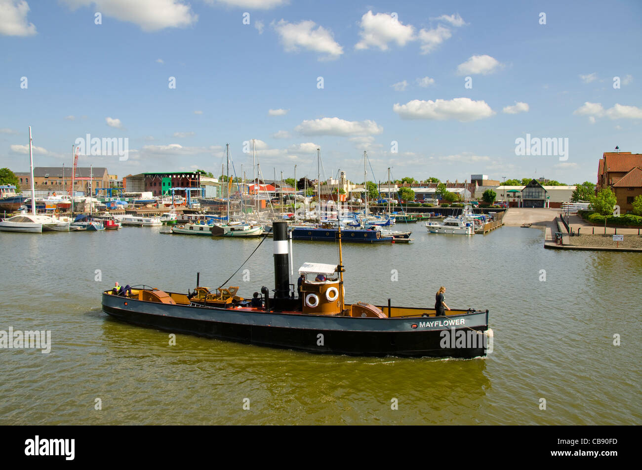 Steam tugboat Mayflower, moored ships, Bristol floating harbour ...