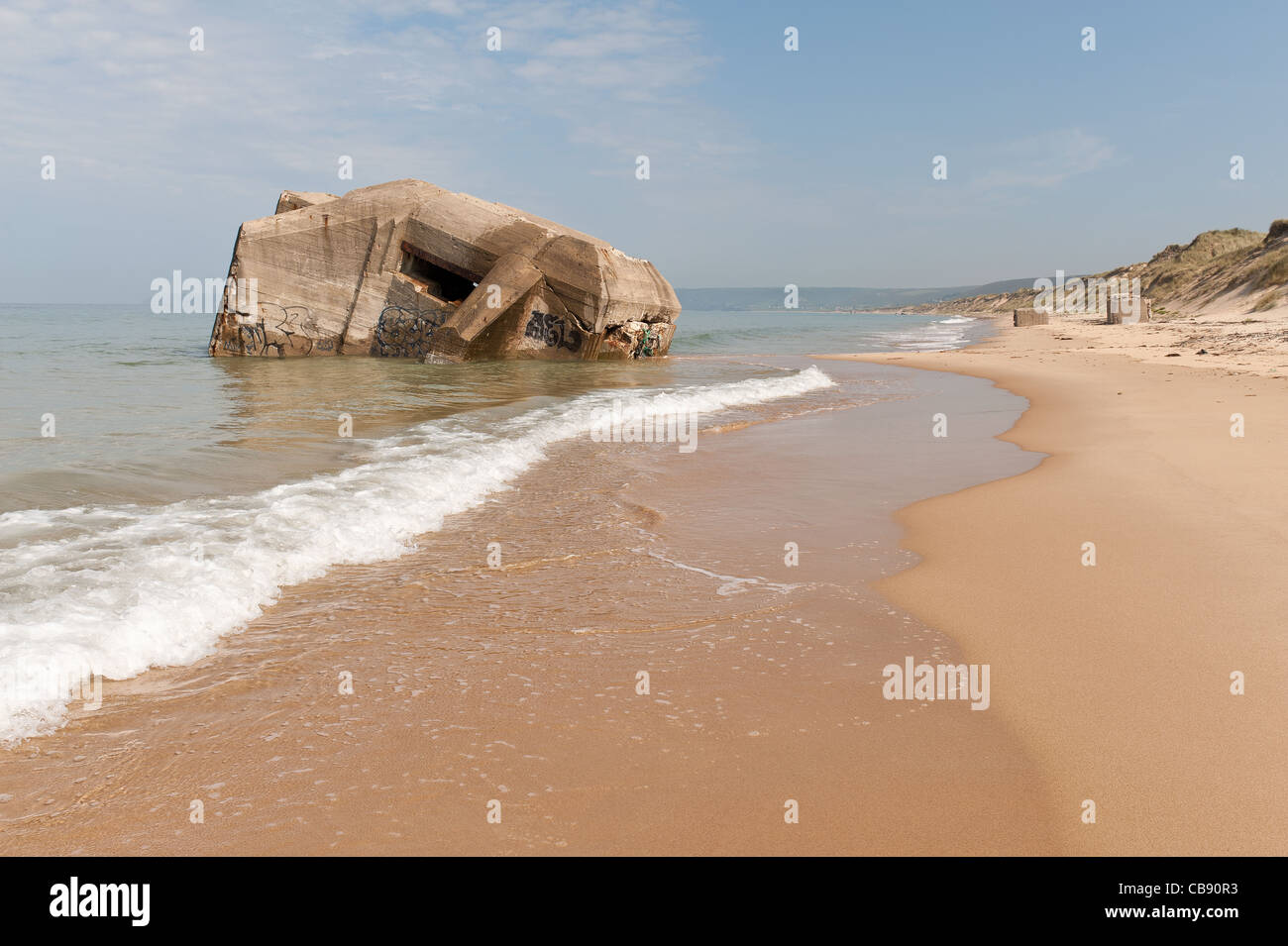 Remains of the Atlantic Wall in Normandy, off the beaten track behind a ...