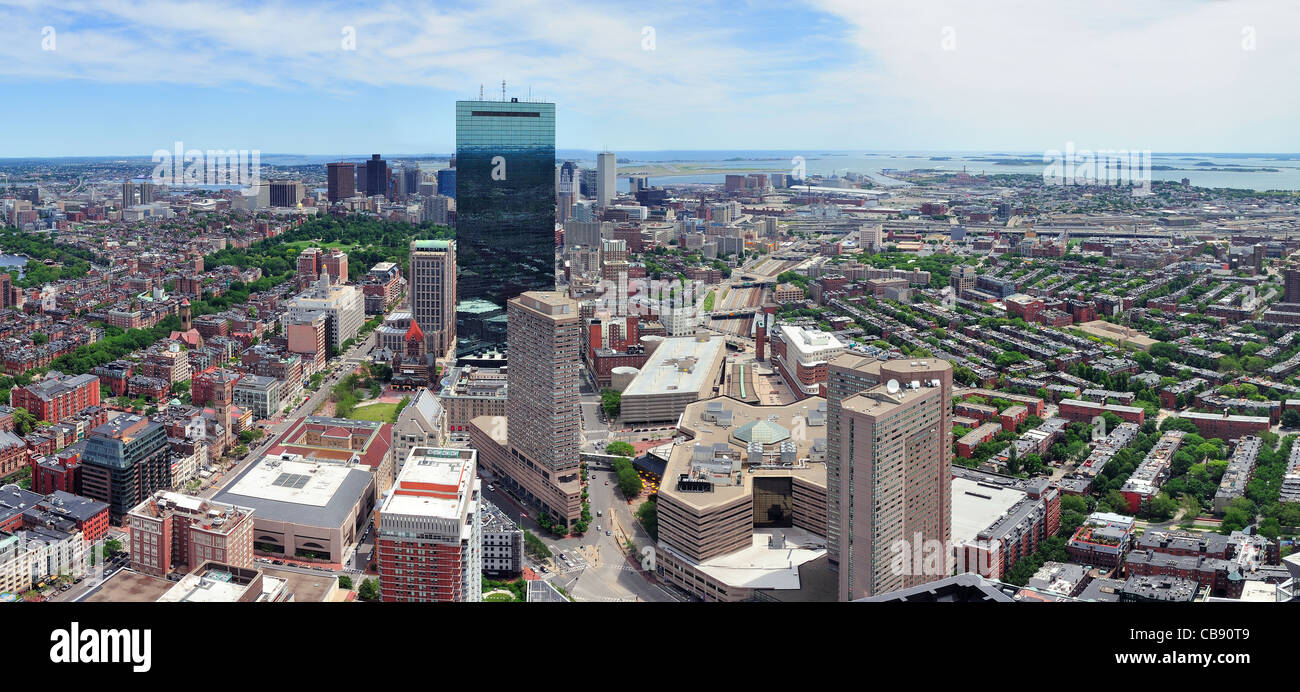Boston skyline aerial view panorama with skyscrapers Stock Photo - Alamy