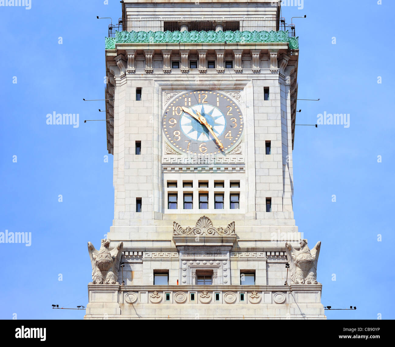 Boston Custom House Clock Tower closeup in downtown Stock Photo - Alamy