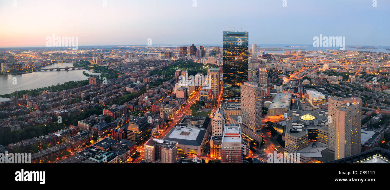 Urban city aerial panorama view. Boston aerial view with skyscrapers at ...