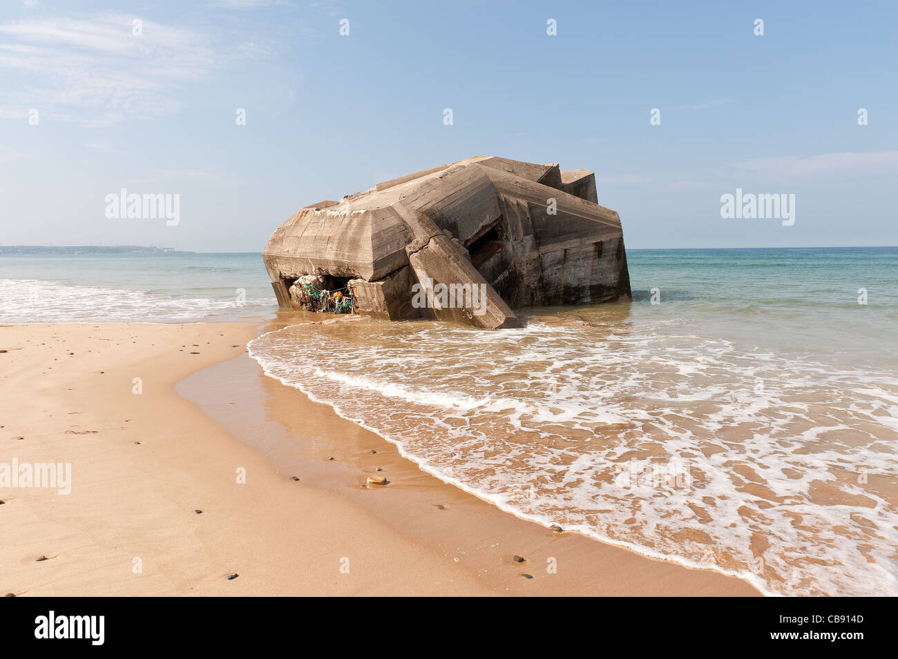 Remains of the Atlantic Wall in Normandy, off the beaten track behind a ...