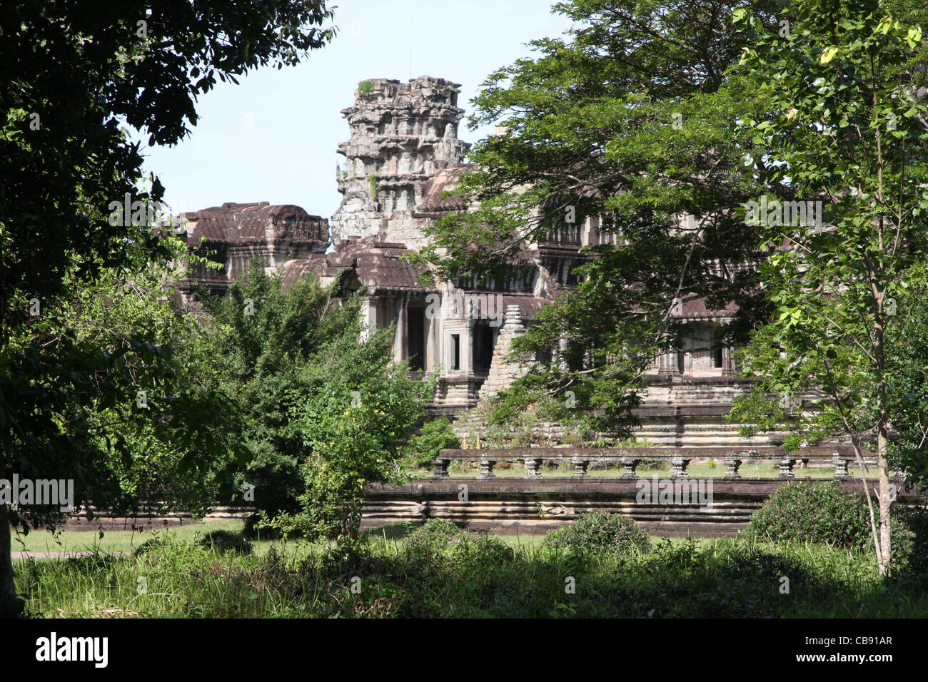 Angkor Wat through the trees, Siem Reap, Cambodia Stock Photo - Alamy