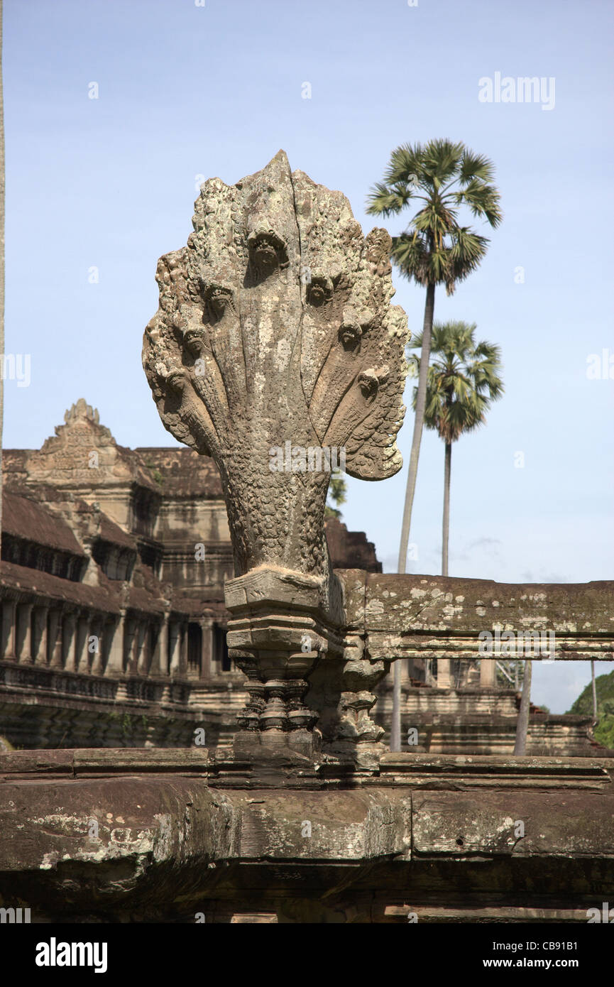 Angkor Wat temple, seven head serpent, Cambodia Stock Photo - Alamy