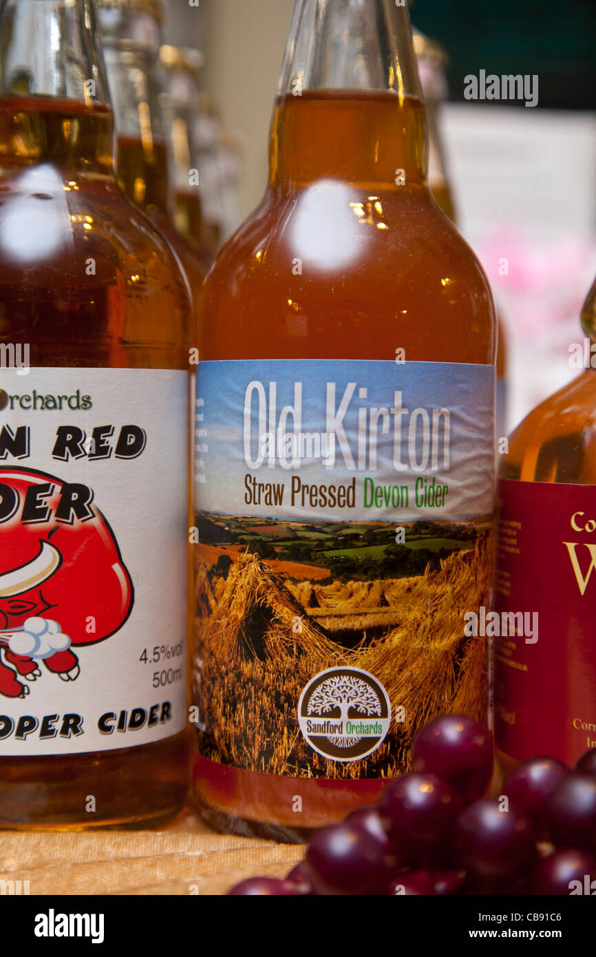 Old Kirton straw pressed Devon Cider in bottle on shop shelf Stock ...