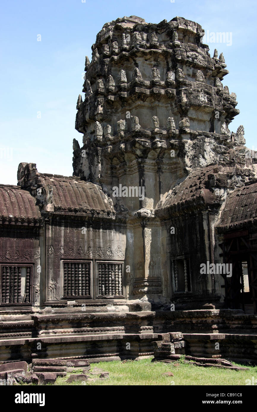 Angkor Wat temple, tower details, Cambodia Stock Photo - Alamy