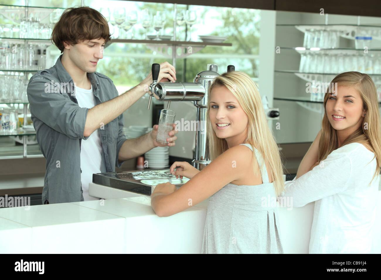 Teenagers at bar Stock Photo - Alamy