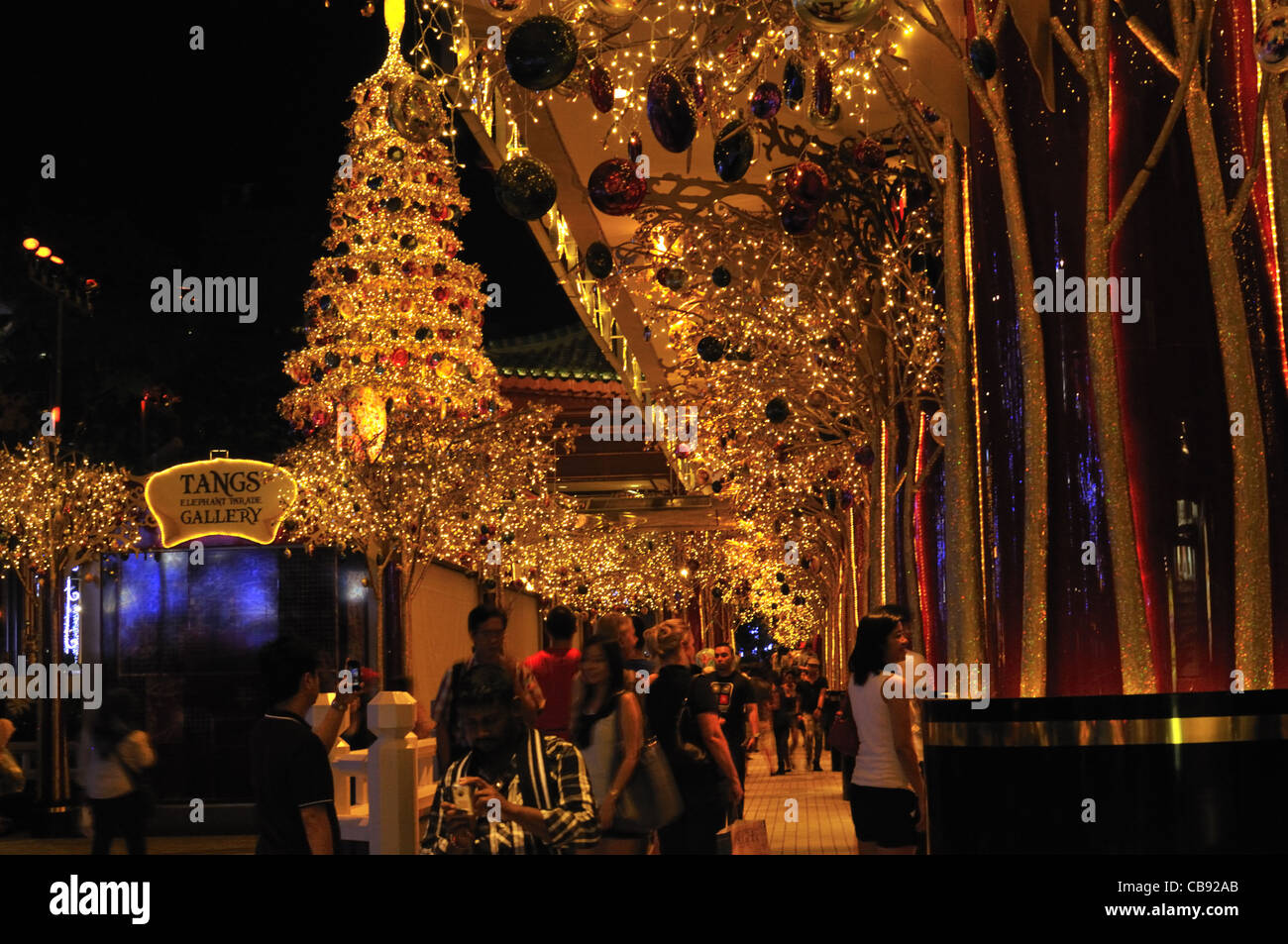 Christmas lights at Tangs Plaza on Orchard Road, Singapore Stock Photo ...
