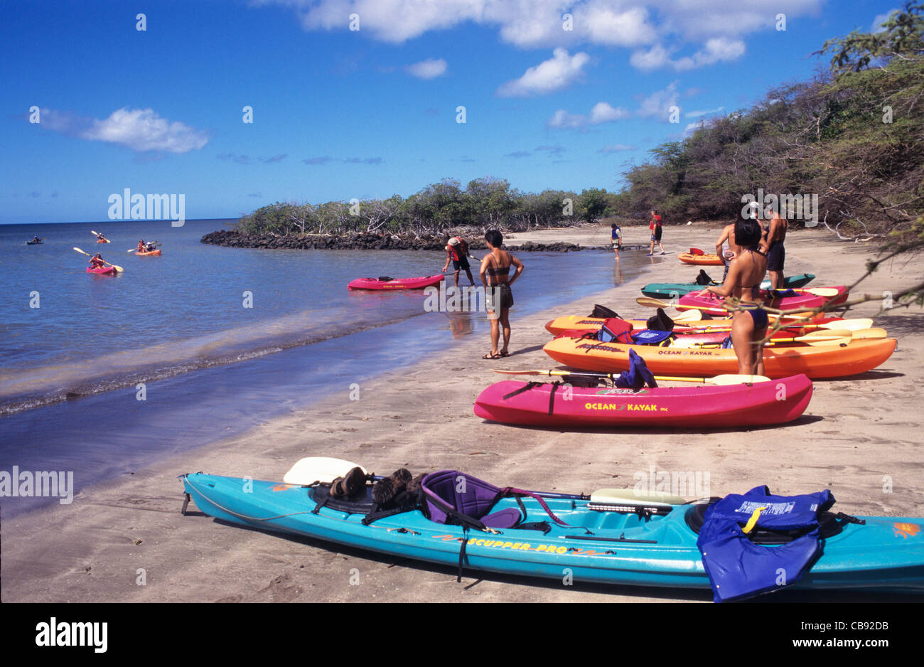 Hawaii, Molokai, kayak touring Stock Photo - Alamy