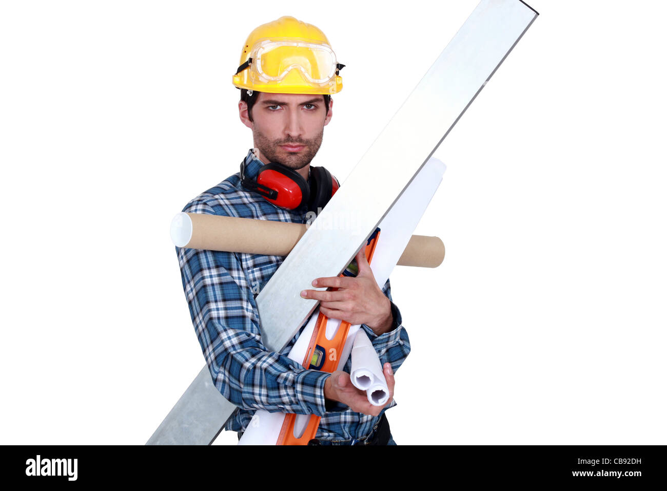 A handyman with his arms full Stock Photo - Alamy