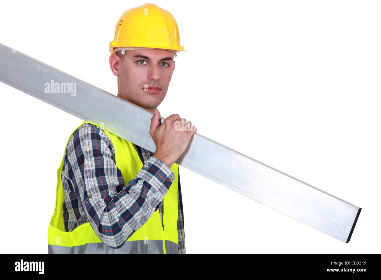 Laborer on white background Stock Photo - Alamy
