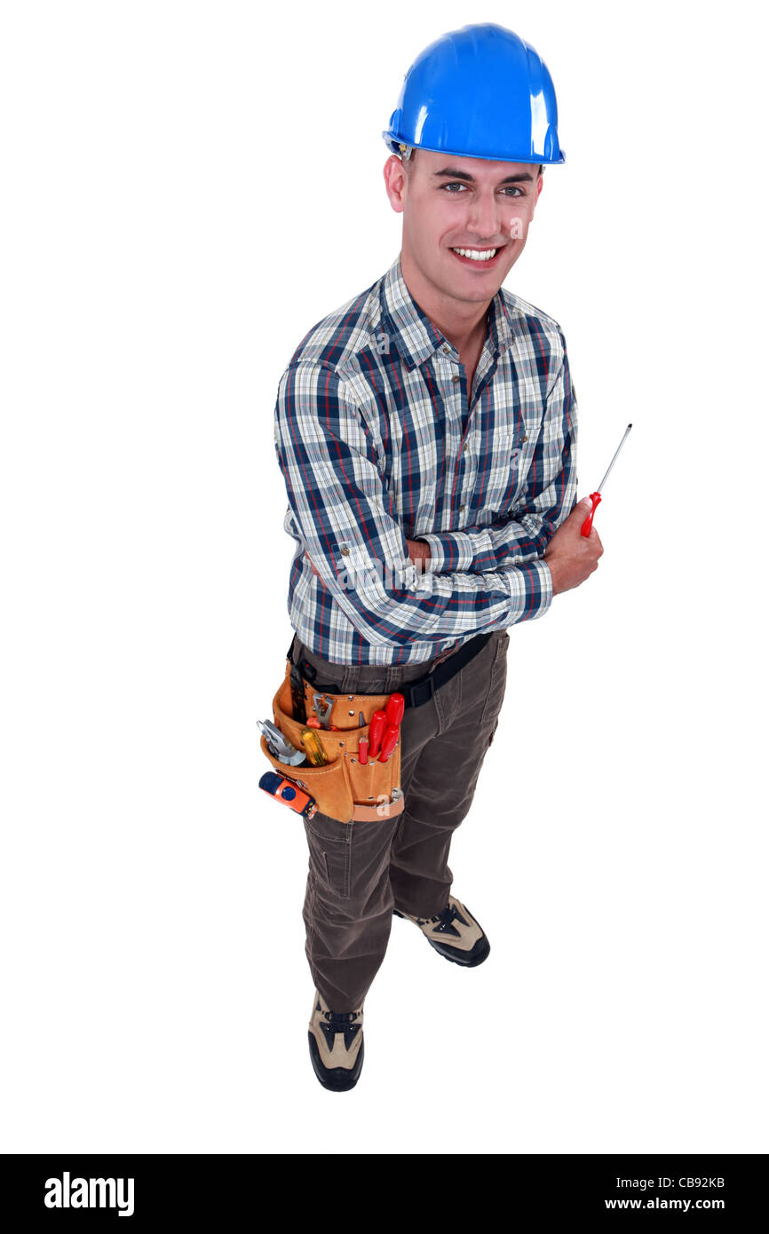 Man with a screwdriver Stock Photo - Alamy