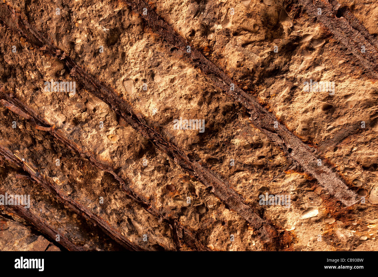 Structural failure in bunker rusty lintels concrete impregnated rust ...