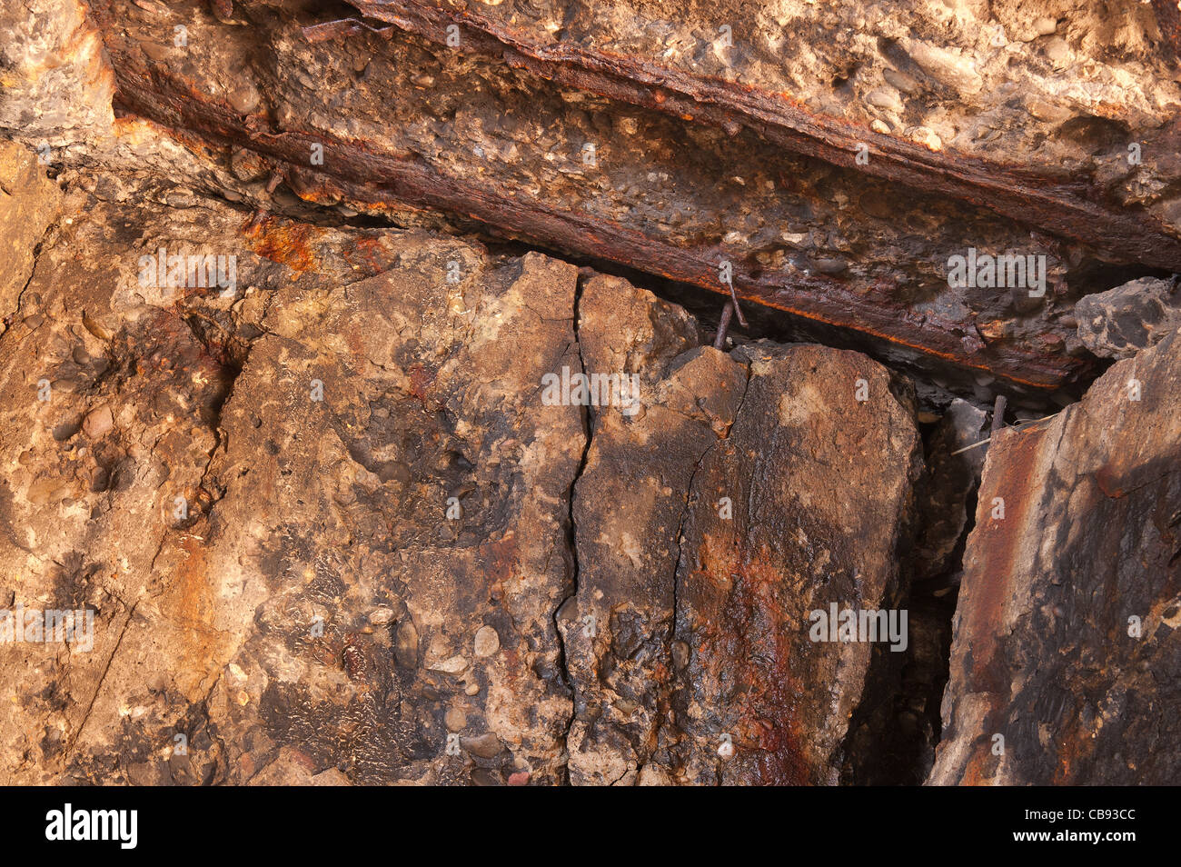 Structural failure in bunker rusty lintels concrete impregnated rust ...