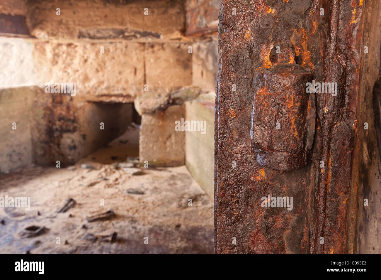 Structural failure in bunker rusty lintels concrete impregnated rust ...