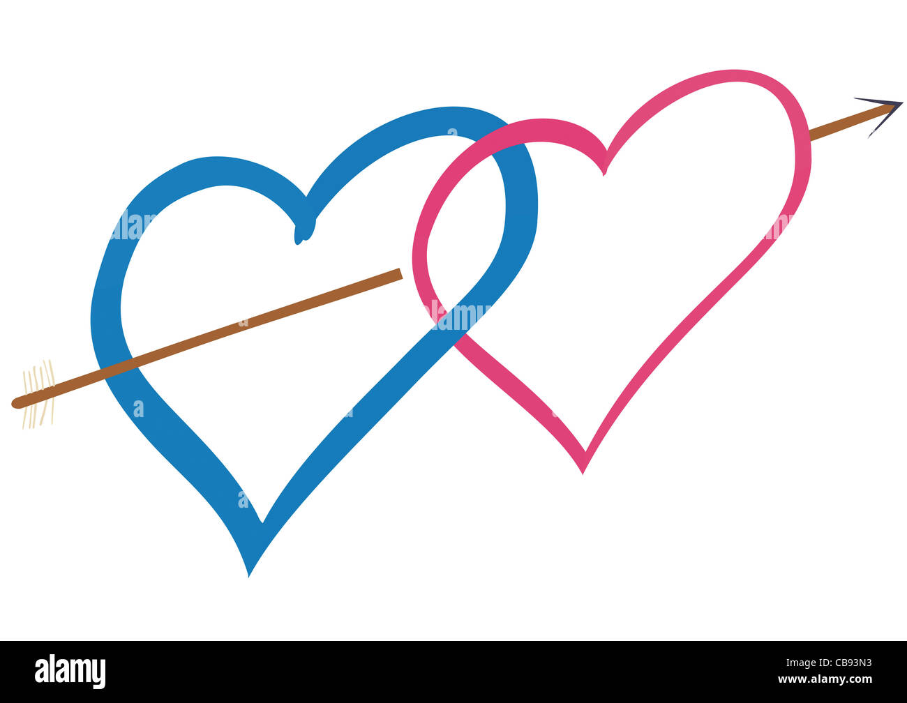 Connected hearts Cut Out Stock Images & Pictures - Alamy